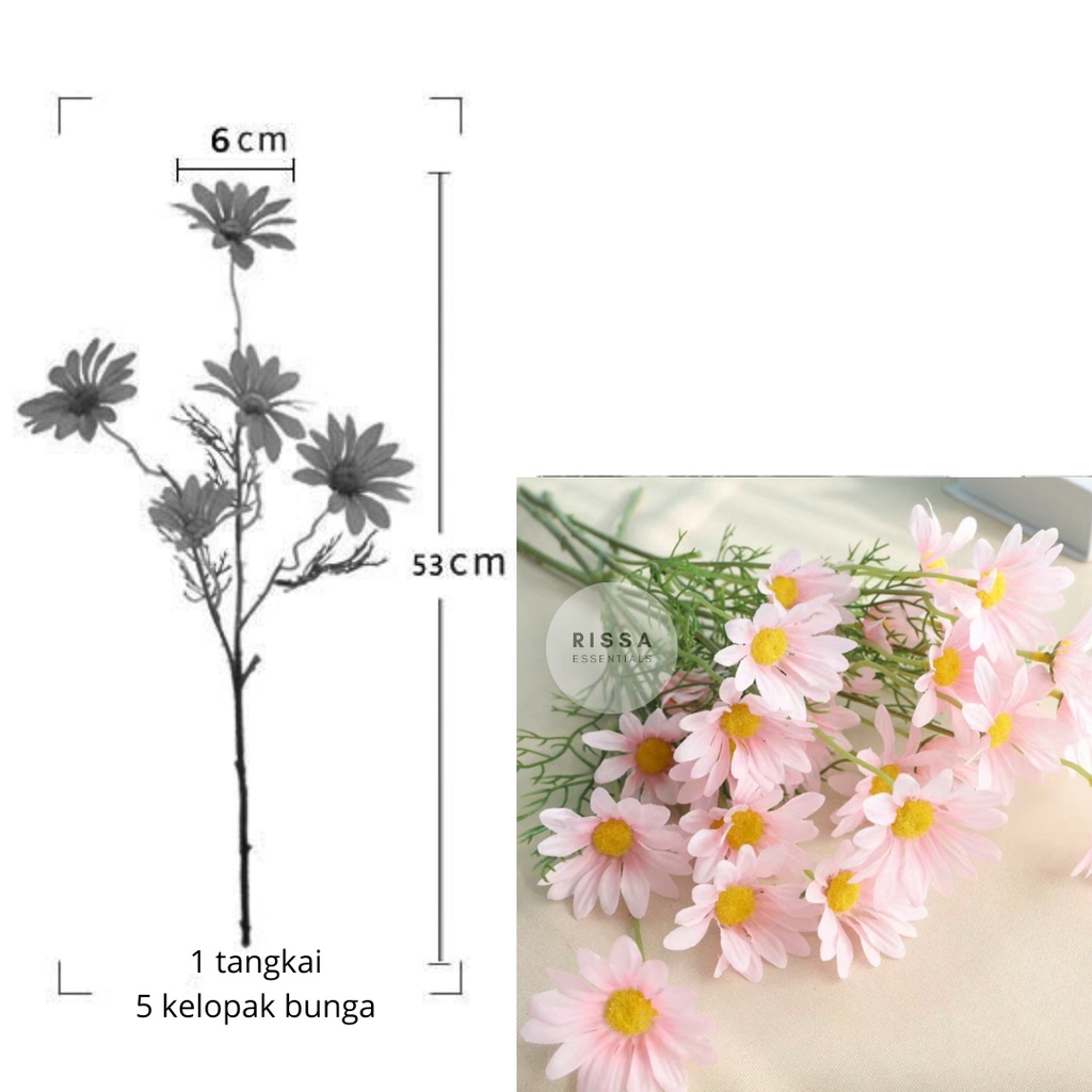 Jual [RISSA] Bunga Hias Palsu Daisy (PER TANGKAI) Tanaman Palsu ...