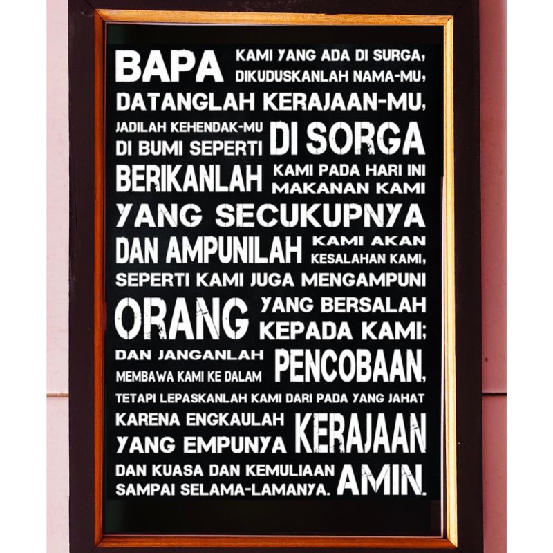 Jual hiasan dinding poster doa bapa Yesus Kristus plus bingkai ukuran ...