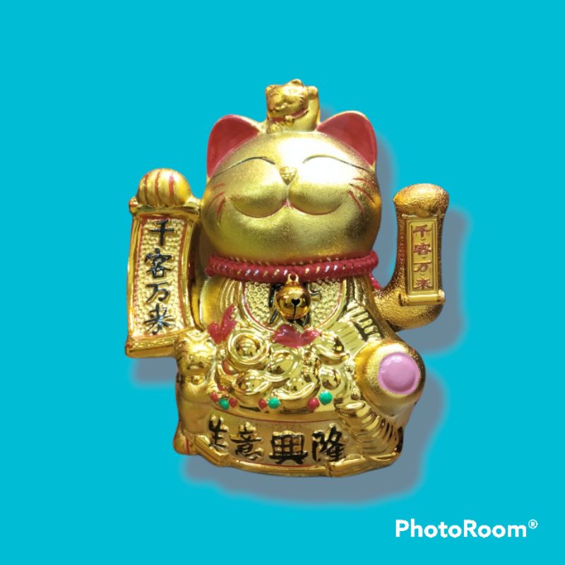 Jual Asosoris Kucing Hoki(Keramik&Krom Emas) | Shopee Indonesia