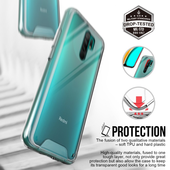 Jual Redmi 9 redmi9 Premium High Quality Military Space Clear Case ...