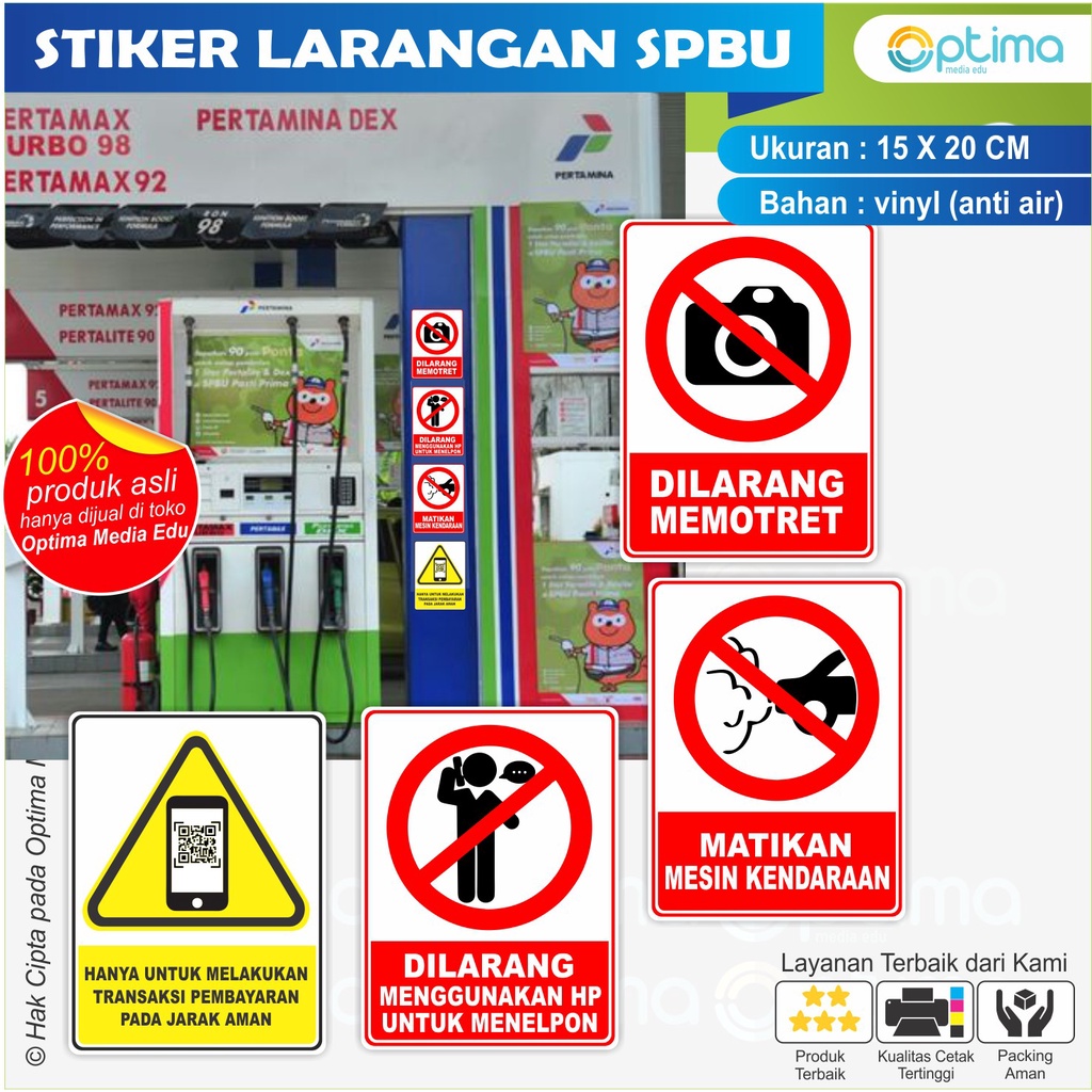Jual STIKER LARANGAN DI SPBU / POM BENSIN 1 SET DAPAT 4 BIJI | Shopee ...