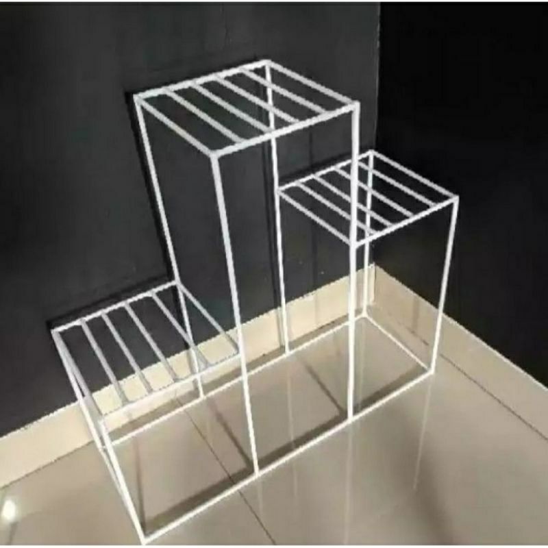 Jual rak pot besi 3 dudukan/rak pot besi minimalis/ podium undak ...
