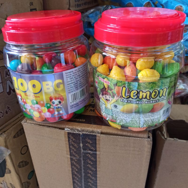 Jual Permen Karet Bubble Gum Pusan Rasa Lemon Tutti Fruti | Shopee ...