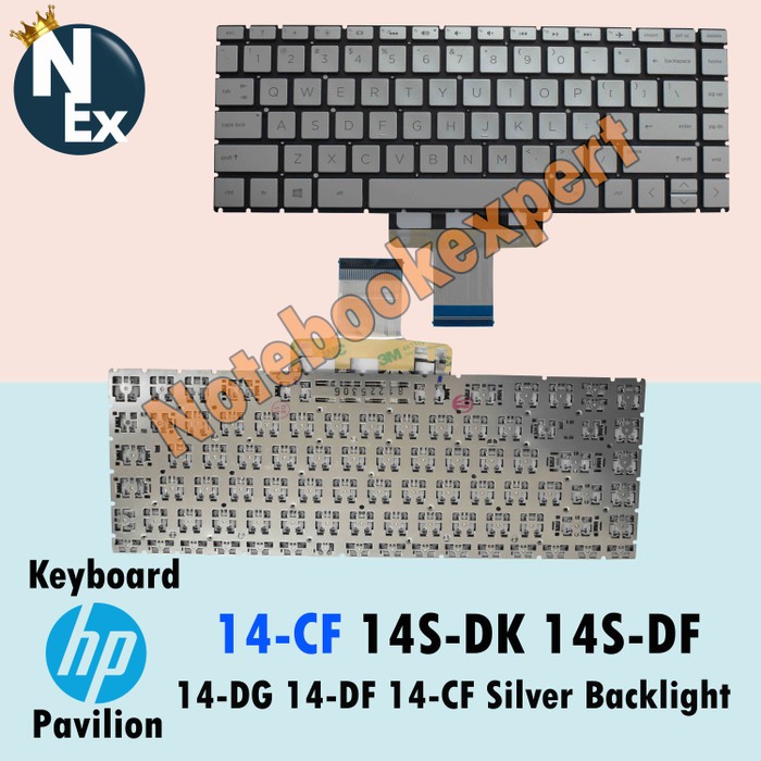 Jual keyboard hp 14-CF 14S-DK 14S-DF 14-DG 14-DF 14-CF Silver Backlight ...