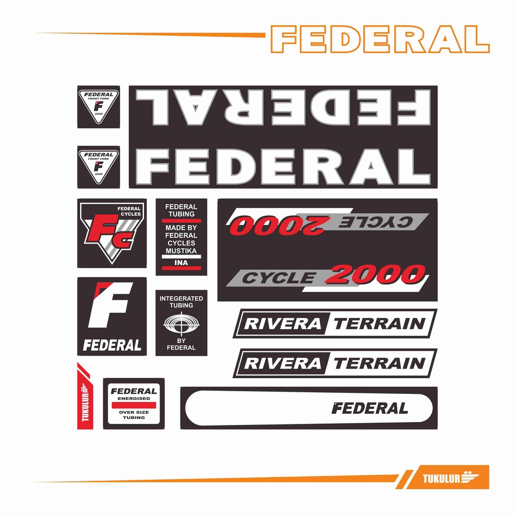 Jual STIKER DECAL SEPEDA FEDERAL RIVERA TERRAIN MODEL 1 | Shopee Indonesia