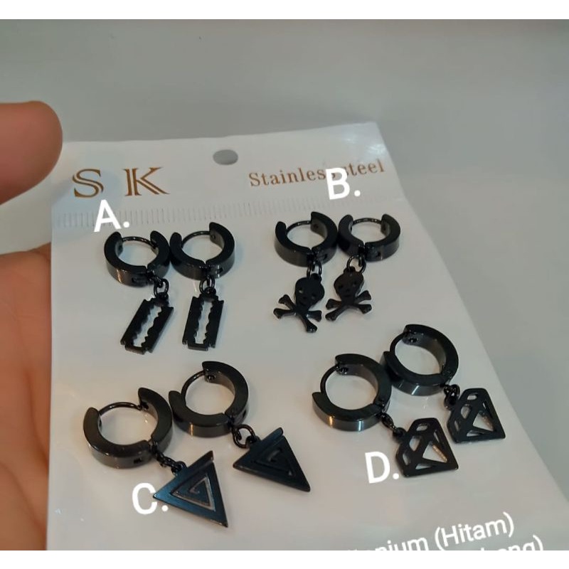Jual Anting pria Jurai titanium hitam ( harga satuan) | Shopee Indonesia