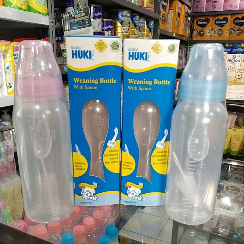 Jual HUKI WEANING BOTOL WITH SPOON (BOTOL SENDOK 260ML/9OZ) | Shopee ...
