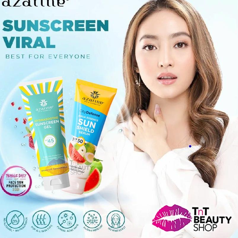 Jual B21V Azarine Aqua Sun Shield Serum SPF 50 PA++++ 100ml | Azarine ...