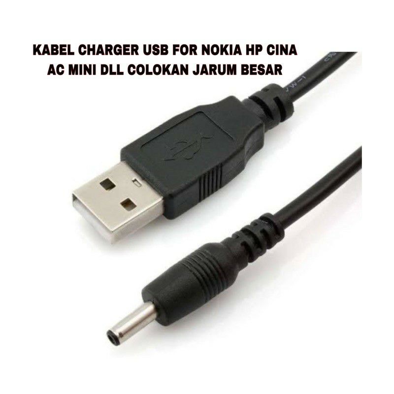 Jual Kabel Charger Colokan Besar Kabel Nokia Jadul Kabel Ac mini Kabel ...