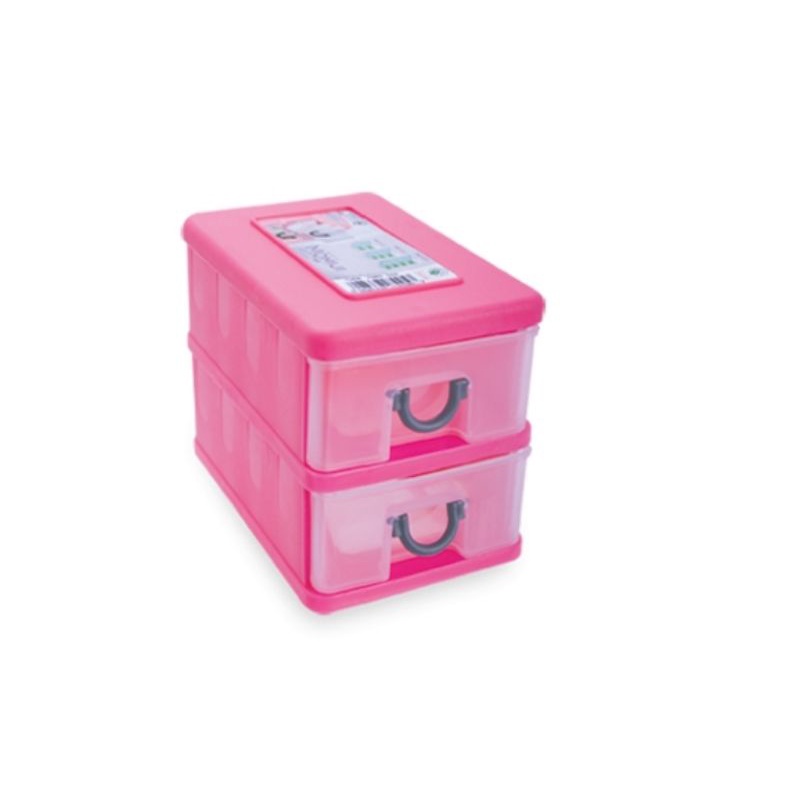 Jual 13x8x10cm Laci Mini Container Susun 2 Green leaf 7905 S2 Box ...