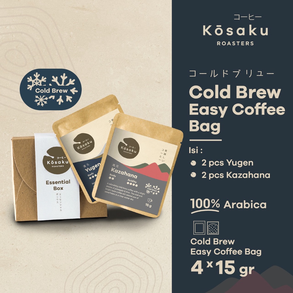 Jual Kosaku Cold Brew Easy Coffee Bag Mix 4pcs - Kopi Sachet | Shopee ...