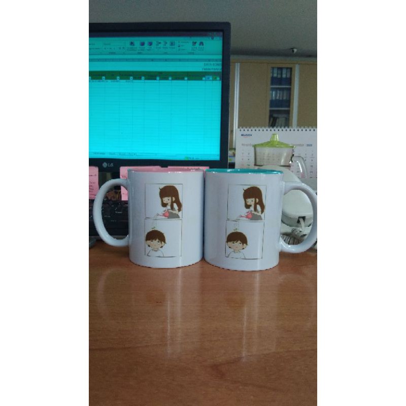 Jual mug/gelas two tone Custom nama/gambar | Shopee Indonesia