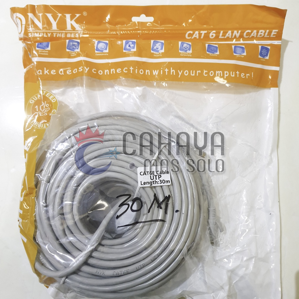 Jual Kabel Lan Cat6 Siap Pakai NYK Kabel Lan UTP Cat 6 3m 5m 10m 15m ...