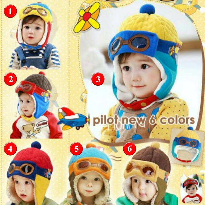 Jual Topi Pilot Korea New Model Pilot Hat Topi Anak Topi Bayi Topi Baby ...