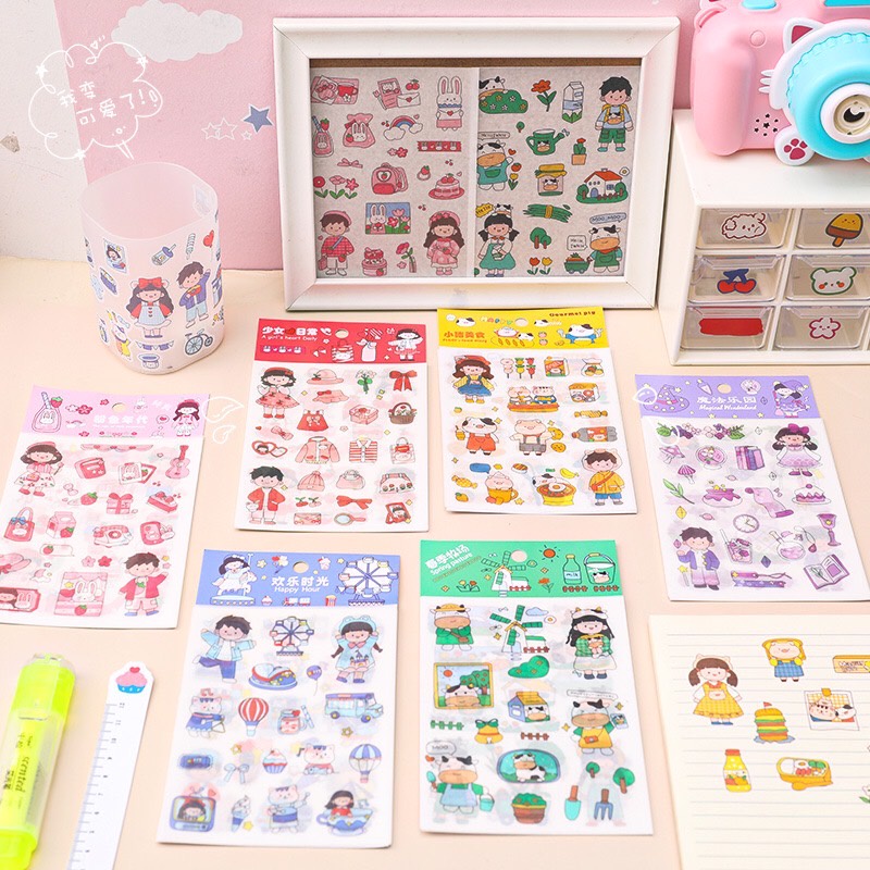 Jual STICKER DEKORASI DIY KARTUN GADIS | Shopee Indonesia