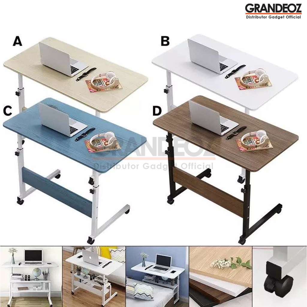 Jual Portable Table Meja Rolling Laptop 60x40 cm Portable Adjustable ...