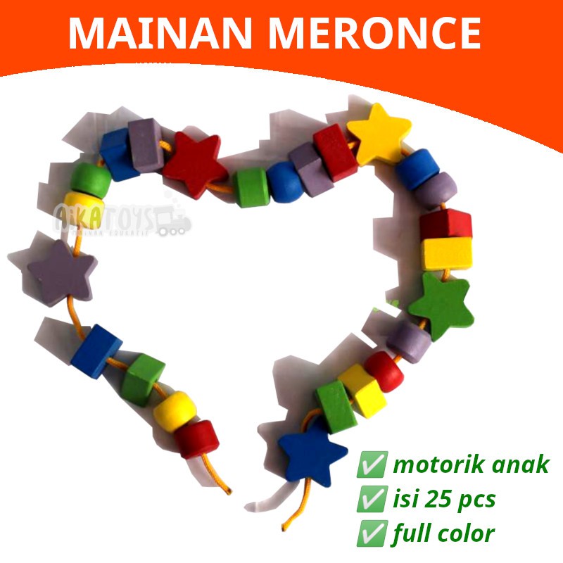 Jual Meronce Geometri Besar Kayu Manik PelangiRonce Geo Tali Mainan ...