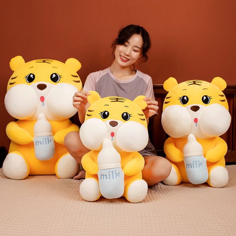 Jual Kawaii Harimau Gemuk Memegang Botol Susu Mainan Anak plush Toys ...