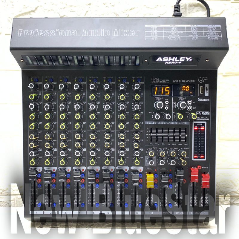 Jual Mixer Ashley Hero 8 HERO8 8 Channel Original Multi Effect 199dsp ...