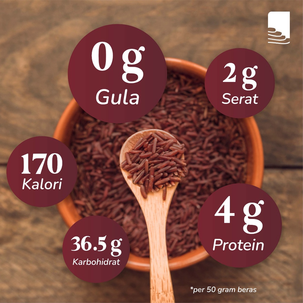 Jual Beras Merah Organik Diet Sugar Free Rendah Lemak & Kalori Terrice ...