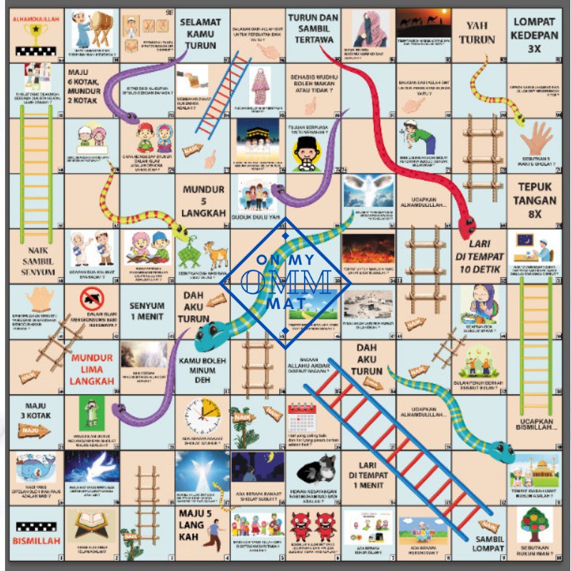 Jual ULAR TANGGA JUMBO MAINAN EDUKASI ANAK FREE BANTAL DADU / ULAR ...