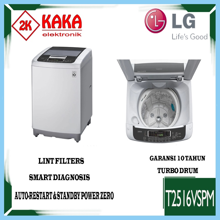 Jual LG T2516VSPM MESIN CUCI TOP LOADING 16KG 2516VSPM T2516 INVERTER 1TB | Shopee Indonesia