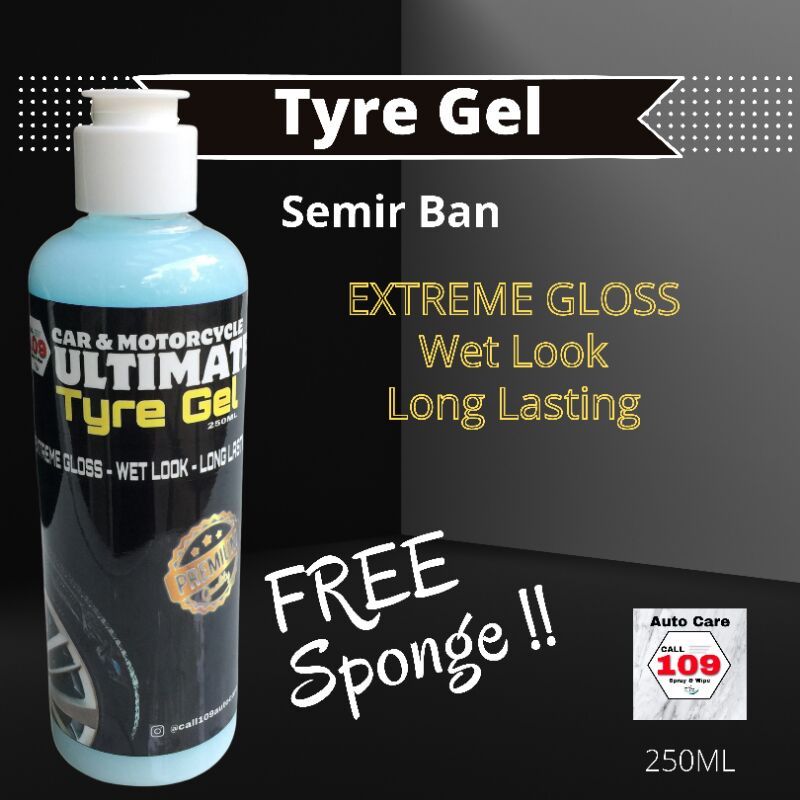 Jual SEMIR BAN TYRE GEL 250ML (FREE SPONGE SEMIR BAN) | Shopee Indonesia