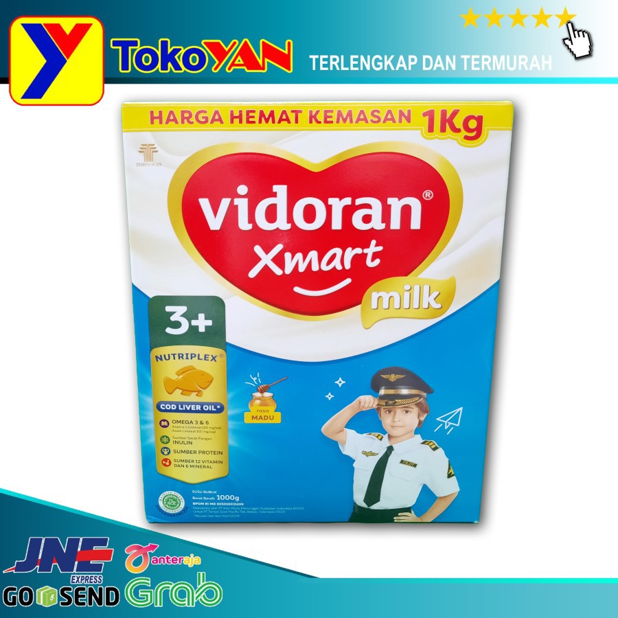Jual Vidoran Xmart 3+ Madu Box 950gr Susu Pertumbuhan Anak 3 - 5 tahun ...