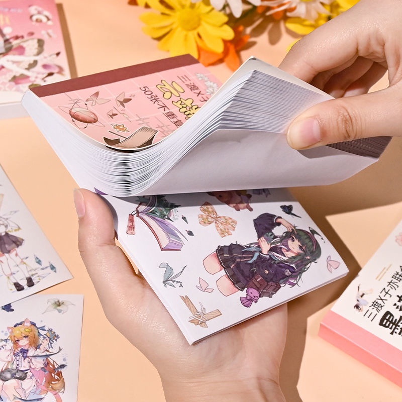 Jual (Kiricart) Buku Stiker Anime 50 sheets DIY Journal Scrapbook ...