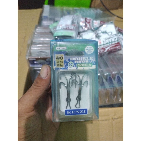 Jual Mata pancing Double hook kenzi 3/0 dan 4/0 test kekuatan 40 kg ...