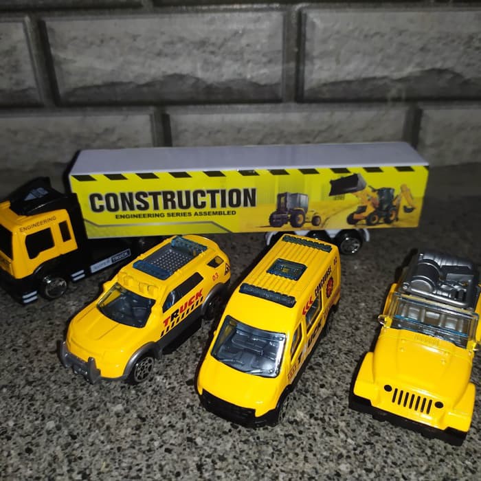 Jual mainan diecast set kontainer kontruksi - miniatur set kontruksi ...
