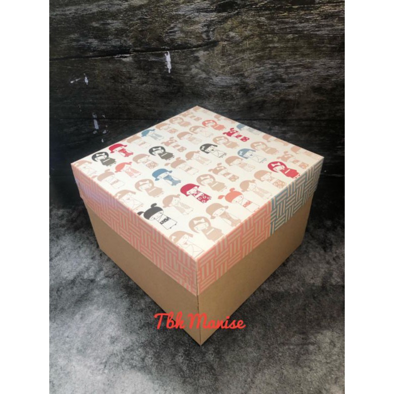 Jual Box Kue Kawaii 25x25x10cm / Kardus Kue / Kotak Kue / Cake Box ...