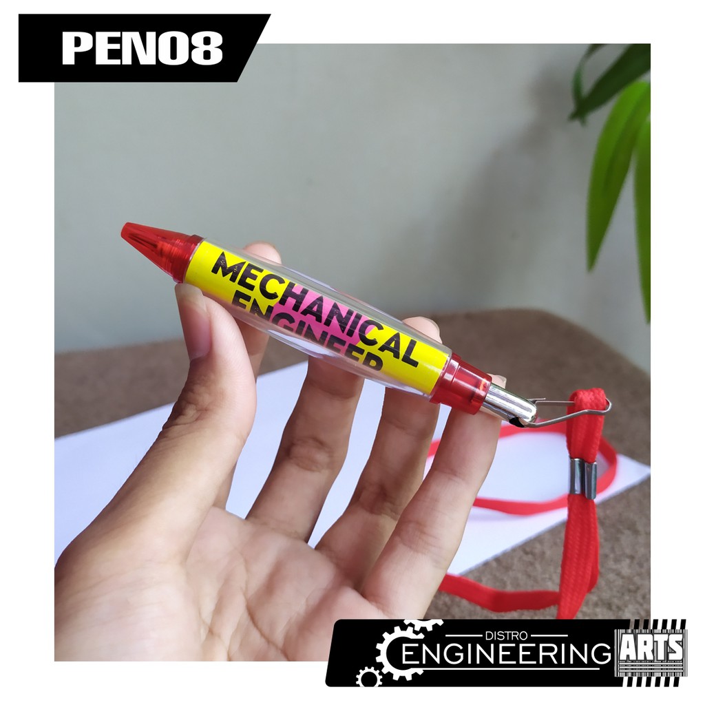 Jual Pulpen Kalung Merah Sticker Design Mechanical engineer Pena ...