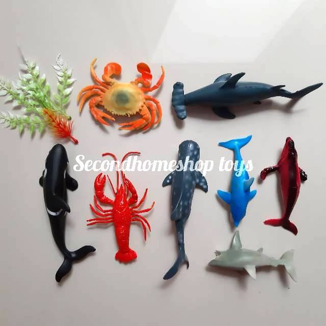 Jual BIG Sea Animals miniature figurine mainan miniatur ikan hiu paus ...