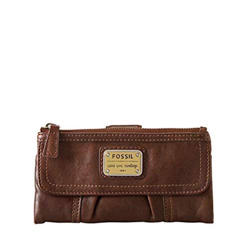 Jual dompet fossil emory dark brown long live vintage espresso | Shopee ...