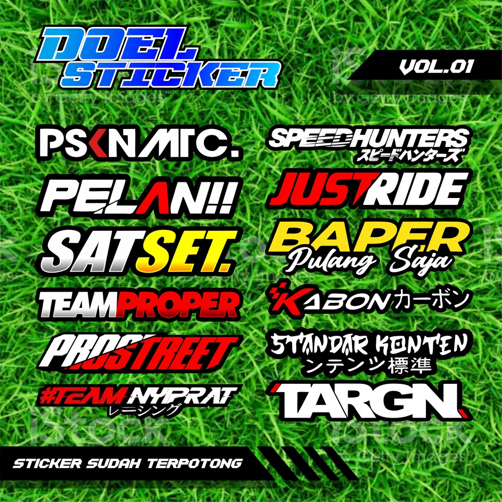 Jual Sticker Racing Vinyl Pack Print & Cut Sticker Motor Doel VOL.1 ...