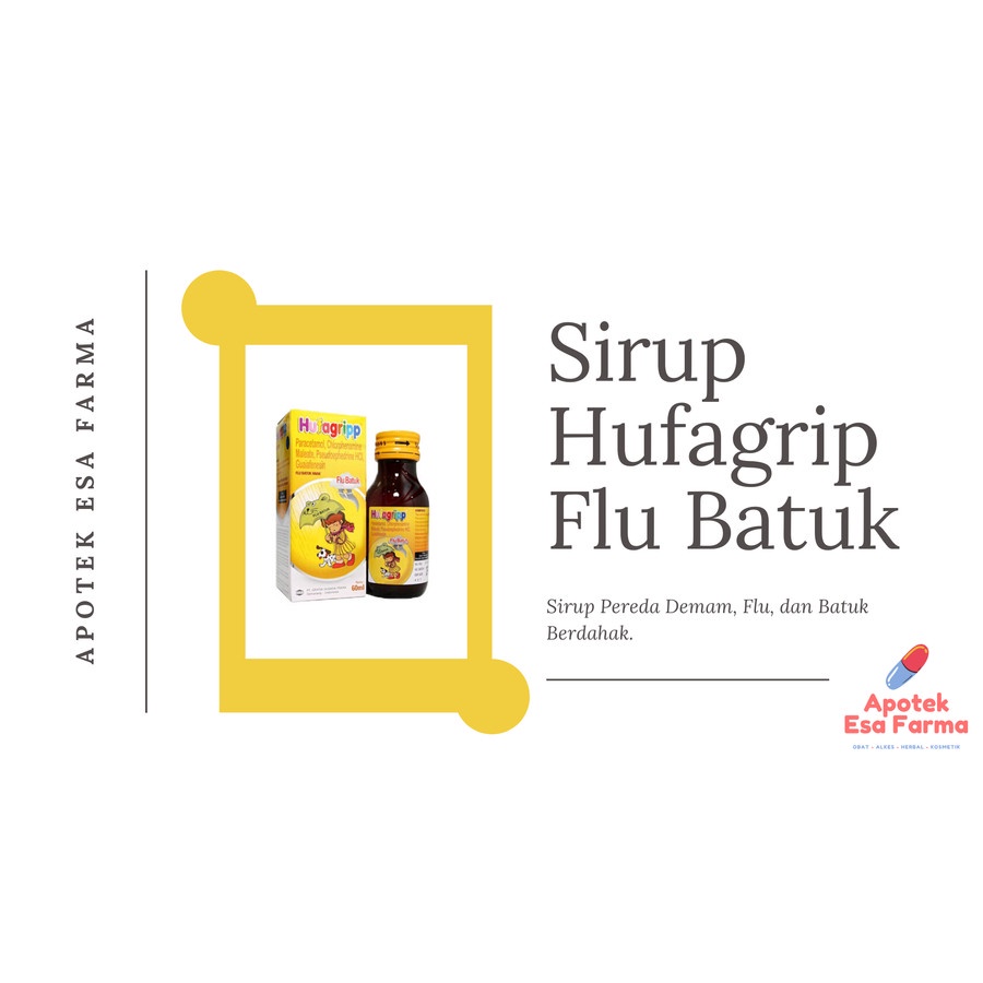 Jual Sirup Hufagrip Kuning Flu Batuk Untuk Batuk Berdahak dan Demam ...