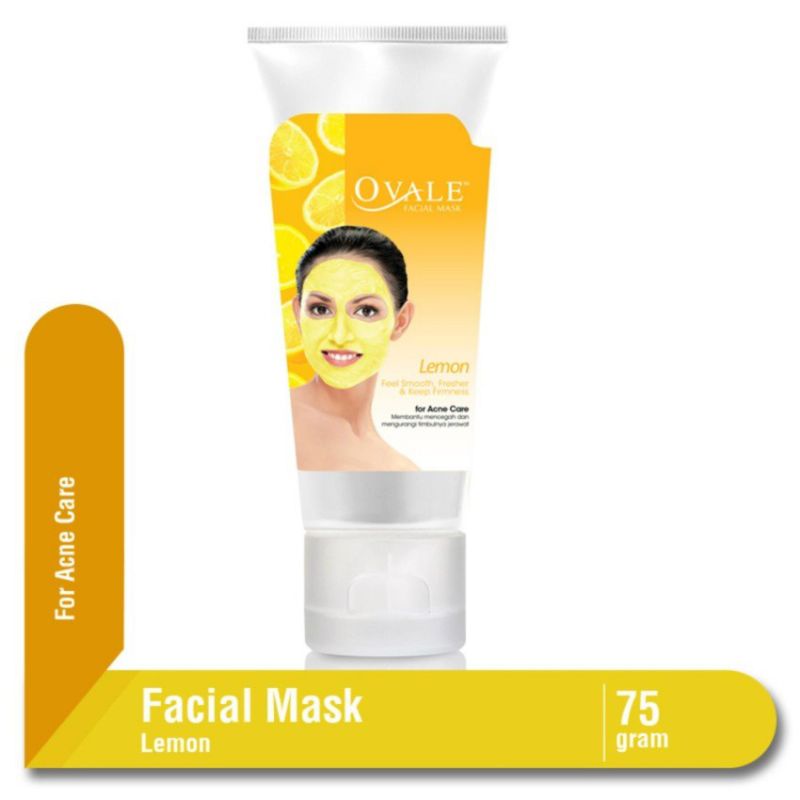 Jual OVALE FACIAL MASK LEMON FOR ACNE CARE 75 gram | Shopee Indonesia