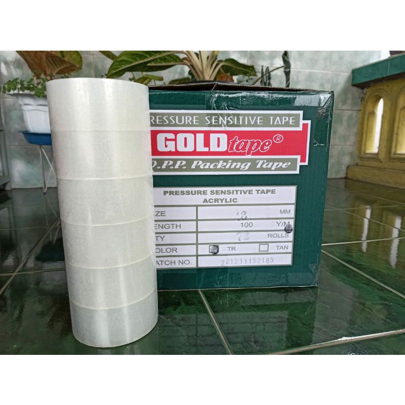 Jual Lakban isolasi gold tape bening coklat ukuran 48mm × 100yard murah | Shopee Indonesia