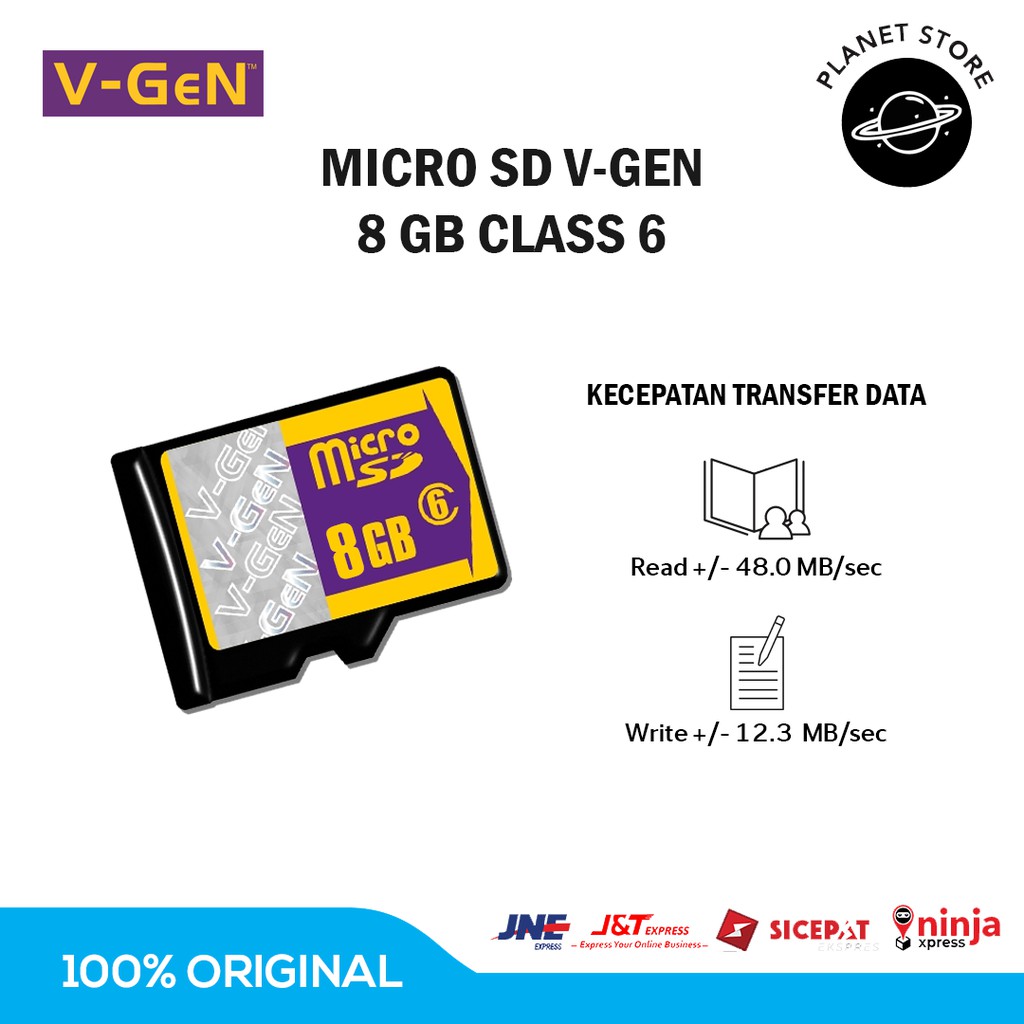 Jual VGEN MICRO SD 8GB CLASS 6 V-GEN MMC ORIGINAL MEMORY CARD SD SUPORT ...