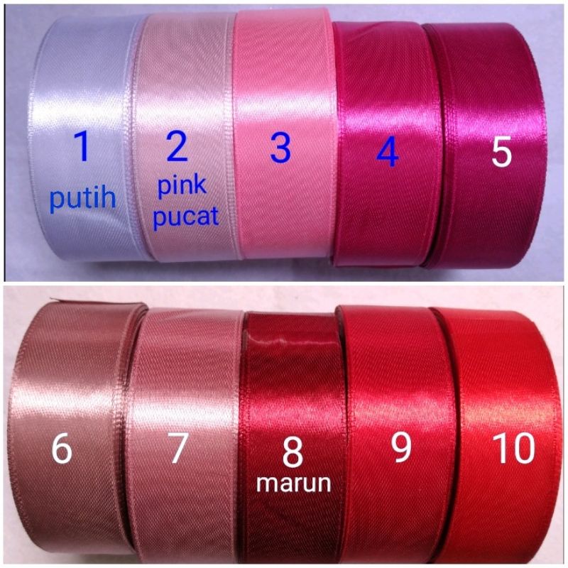 Jual Pita Satin 2.5cm / 1 inch per roll | Shopee Indonesia