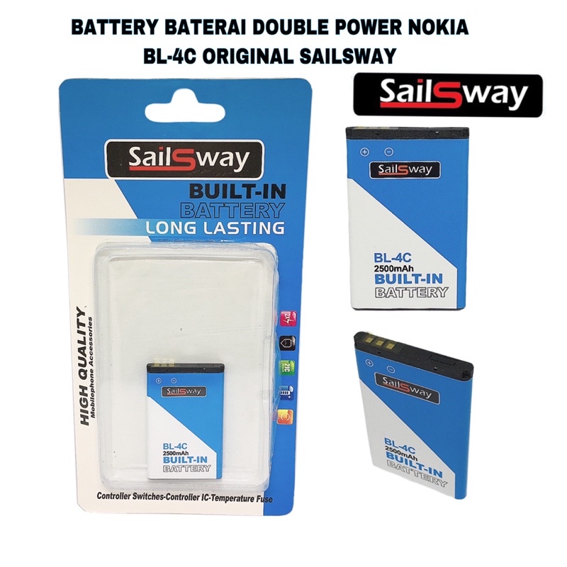 Jual BATTERY BATERAI DOUBLE POWER NOKIA BL-4C DAN BL-5C ORIGINAL SAILSWAY | Shopee Indonesia