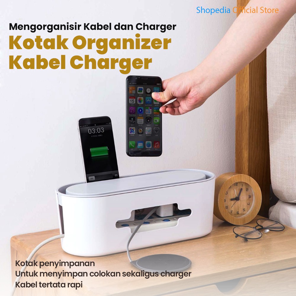 Jual Kotak Organizer Penyimpanan Kabel Charger Wire Cable Management ...