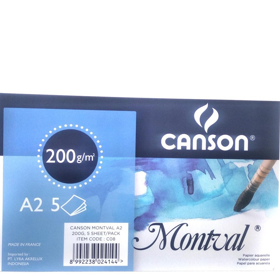 Jual Canson Montval 200 Gsm A2 Kertas Gambar Cat Air Watercolor Paper ...