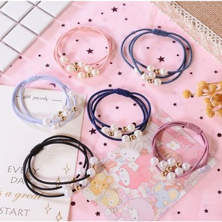 Jual Ikat Rambut Korea Elatis Pearl Gold 6 pcs Tali Kuciran Wanita ...