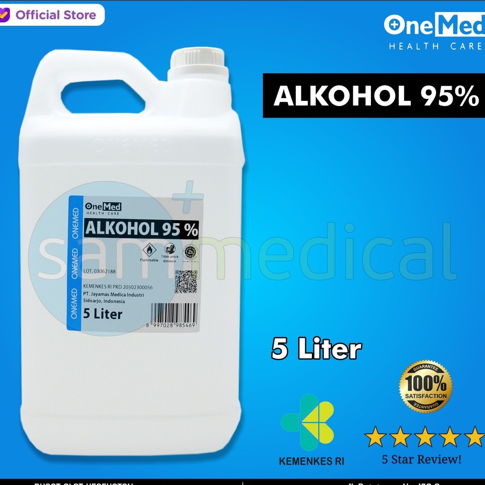 Jual OneMed Alkohol / Alcohol 95% Galon - 5 liter | Shopee Indonesia