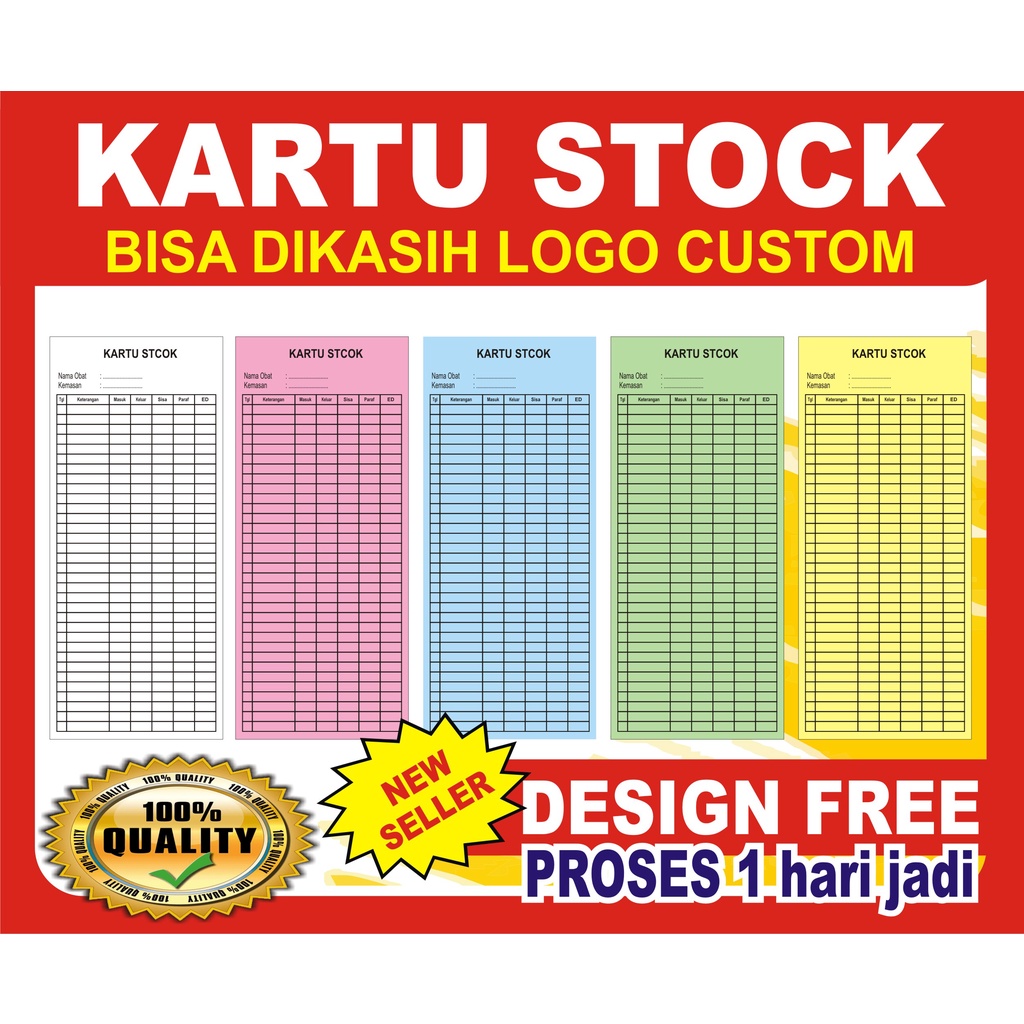 Jual Kartu Stock / Persediaan Barang, Kartu Iuran, Kartu Absen - Kartu ...