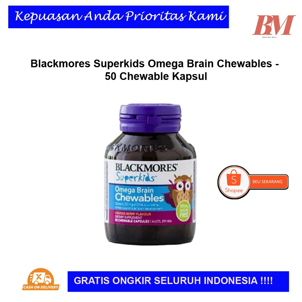 Jual Blackmores Superkids Omega Brain Chewables - 50 Chewable Kapsul | Shopee Indonesia