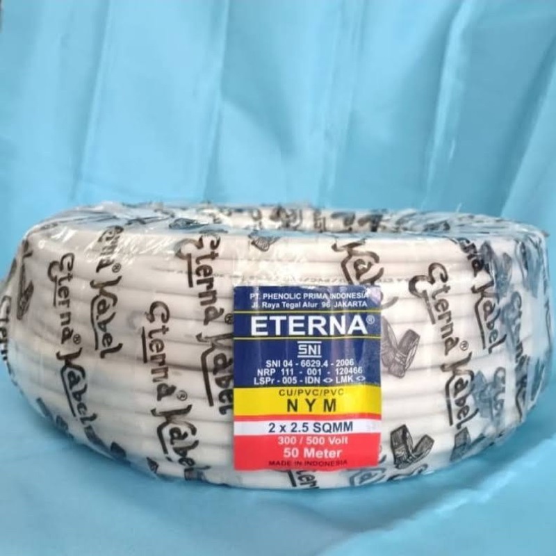 Jual Kabel Listrik Eterna 2x2,5 mm 50Meter Kawat Tembaga Murni | Shopee Indonesia