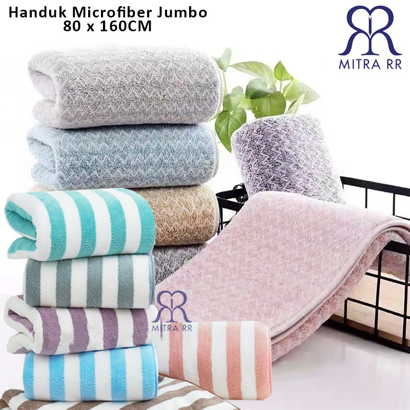 Jual Handuk Mandi Microfiber Jumbo 80 x 160cm Handuk Dewasa Halus Jumbo ...